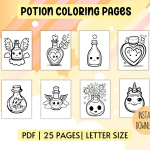 Potion Coloring Pages,elixir Coloring Sheet, Fun Coloring Prints ...