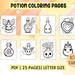 Potion Coloring Pages,elixir Coloring Sheet, Fun Coloring Prints ...