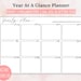 Year at A Glance Planner Printable, Yearly Plan Template, Productivity ...