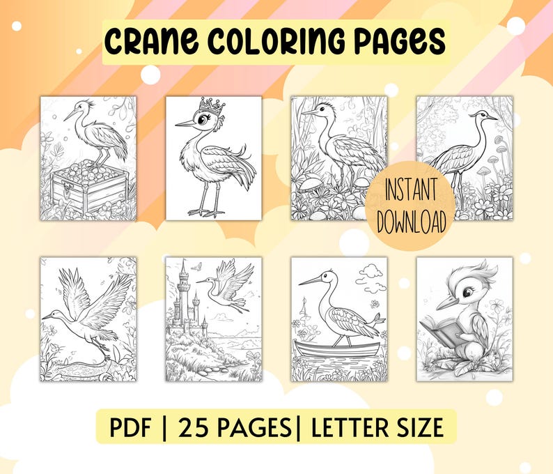 Crane Coloring Pages, Crane Coloring Pages Printable, Coloring Sheet ...