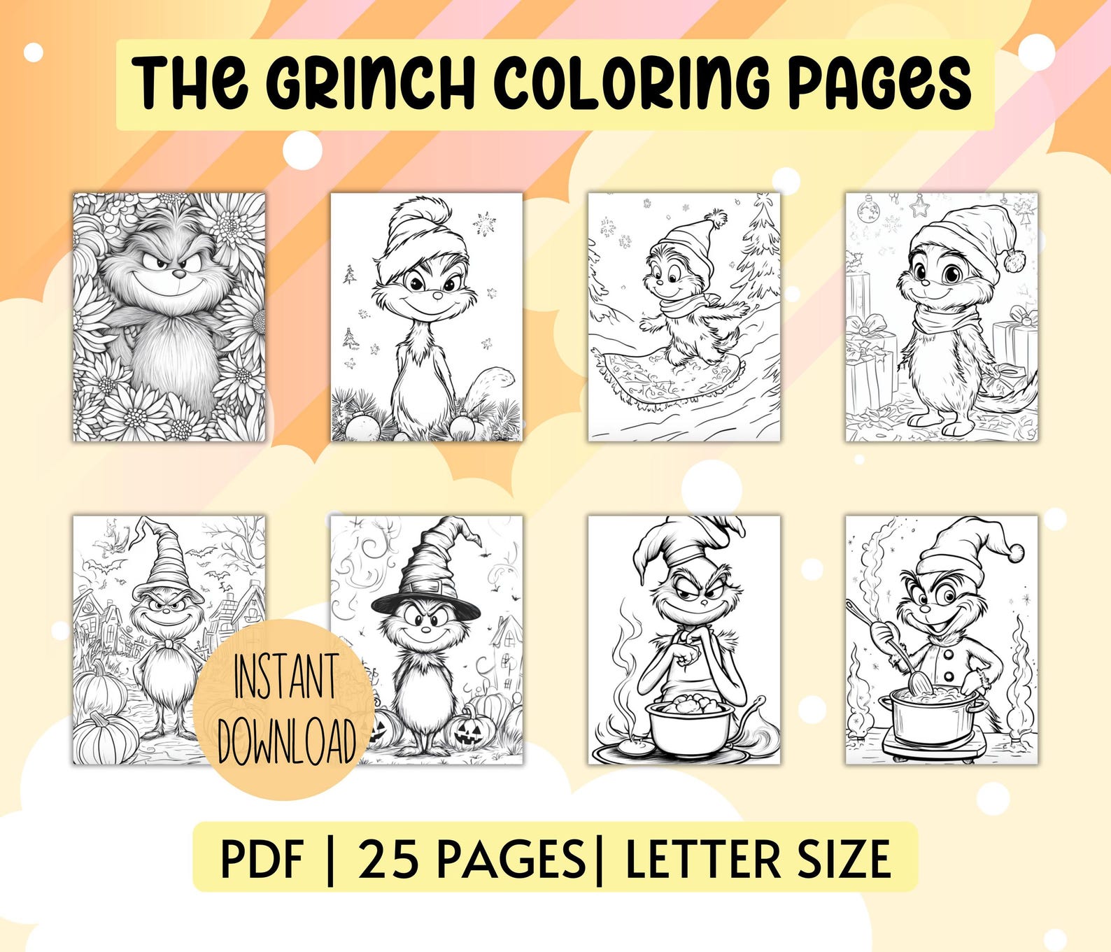 The Grinch Coloring Pages, Christmas Coloring Pages Printable, Coloring ...
