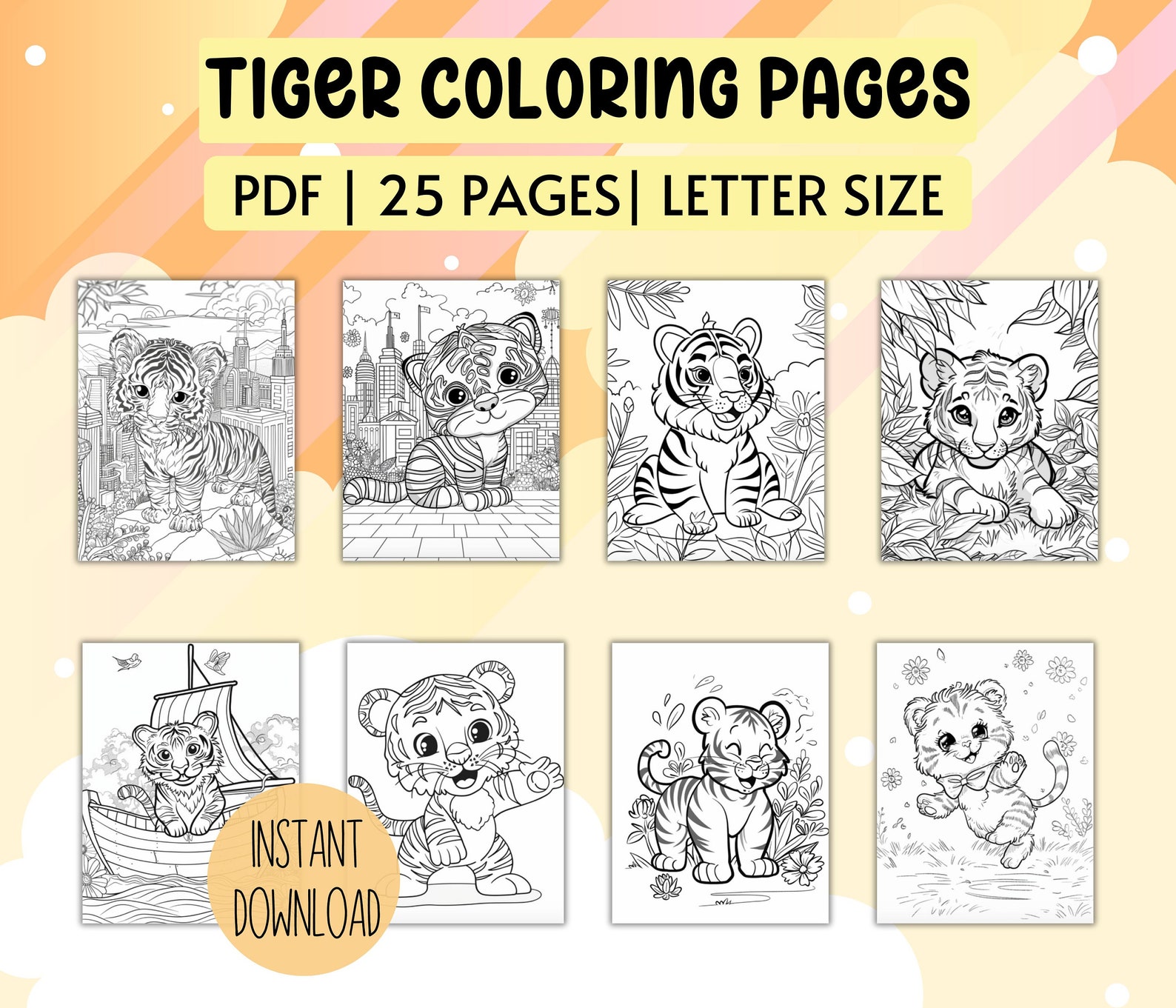 Tiger Coloring Pages, Tiger Coloring Sheet, Fun Coloring Prints ...