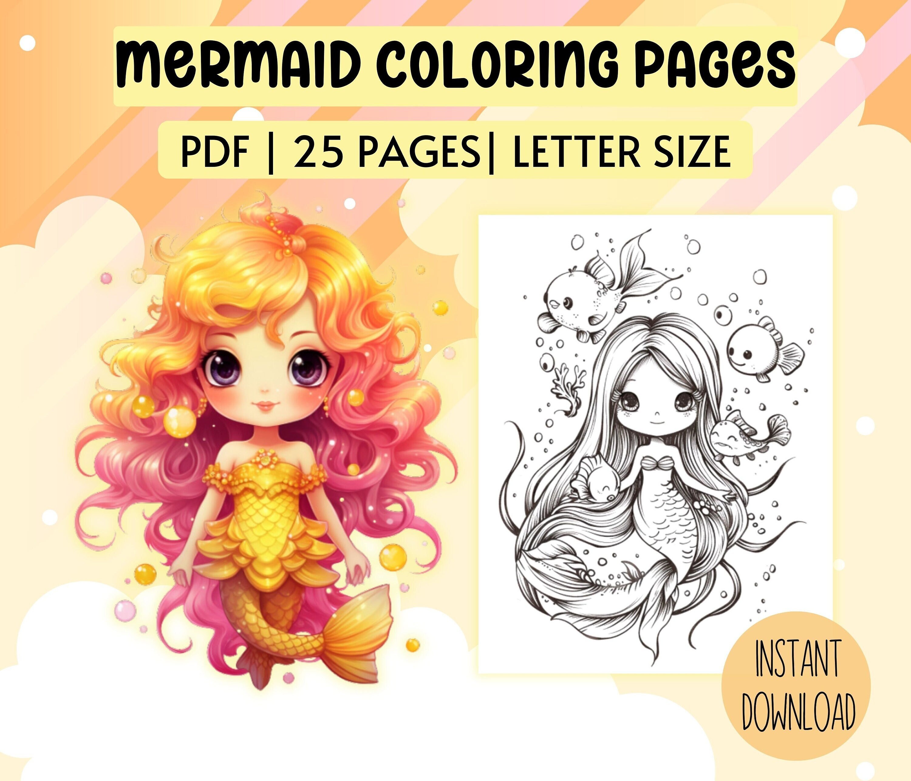 Magical Mermaid Coloring Pages, Coloring Sheets, Fun Coloring Prints ...