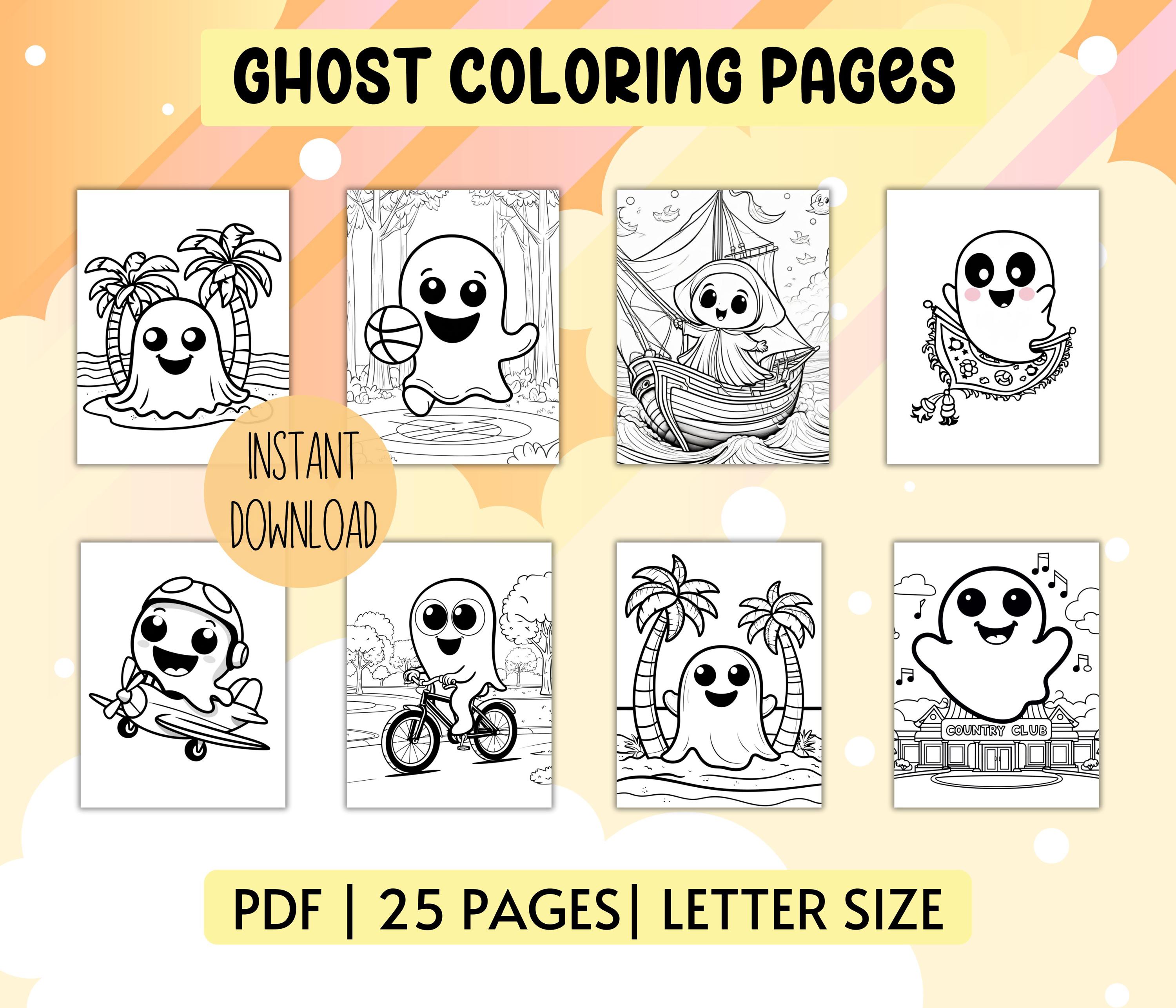 Ghost Coloring Pages, Ghost Coloring Sheet, Fun Coloring Prints ...