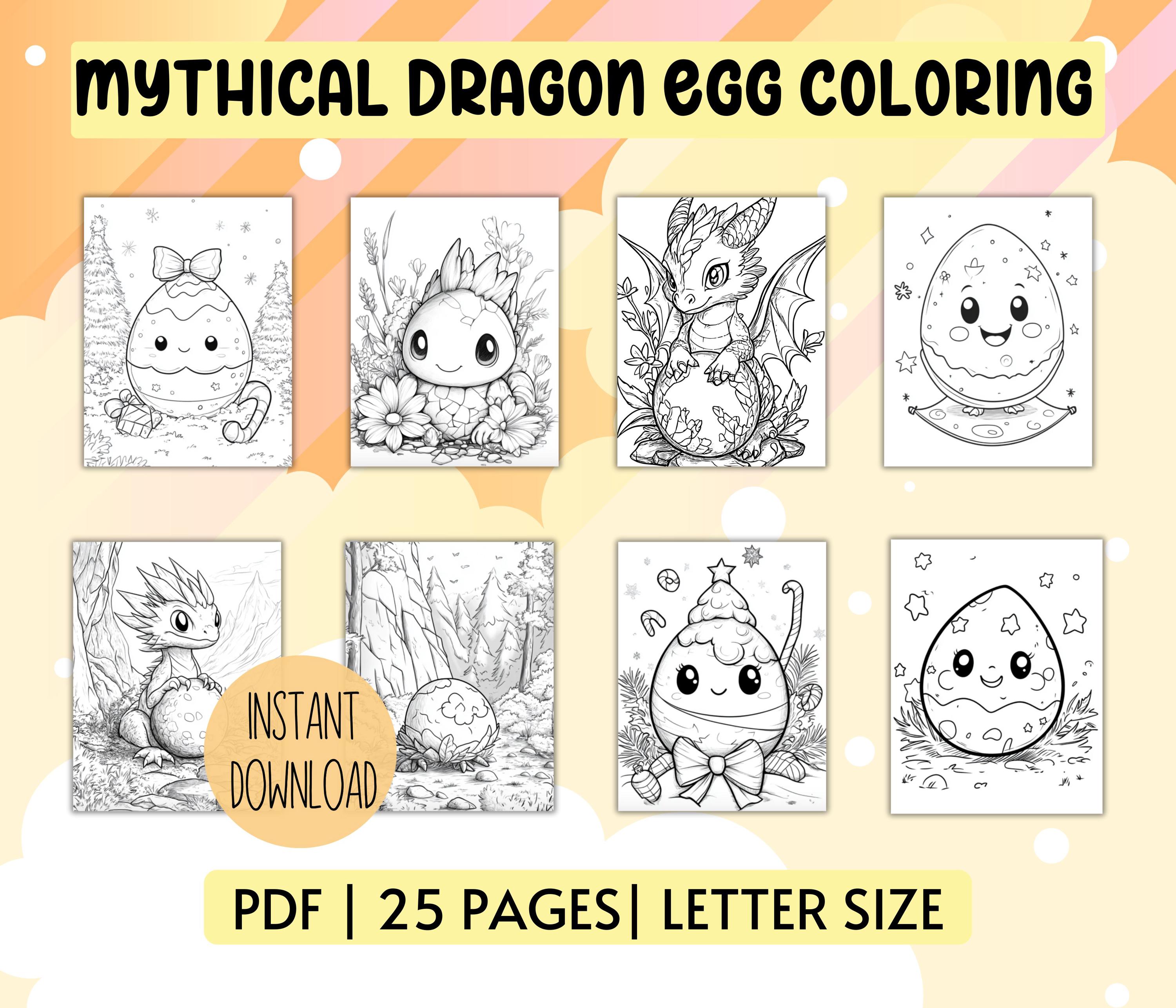 Mythical Dragon Egg Coloring Pages, Coloring Pages Printable, Coloring ...