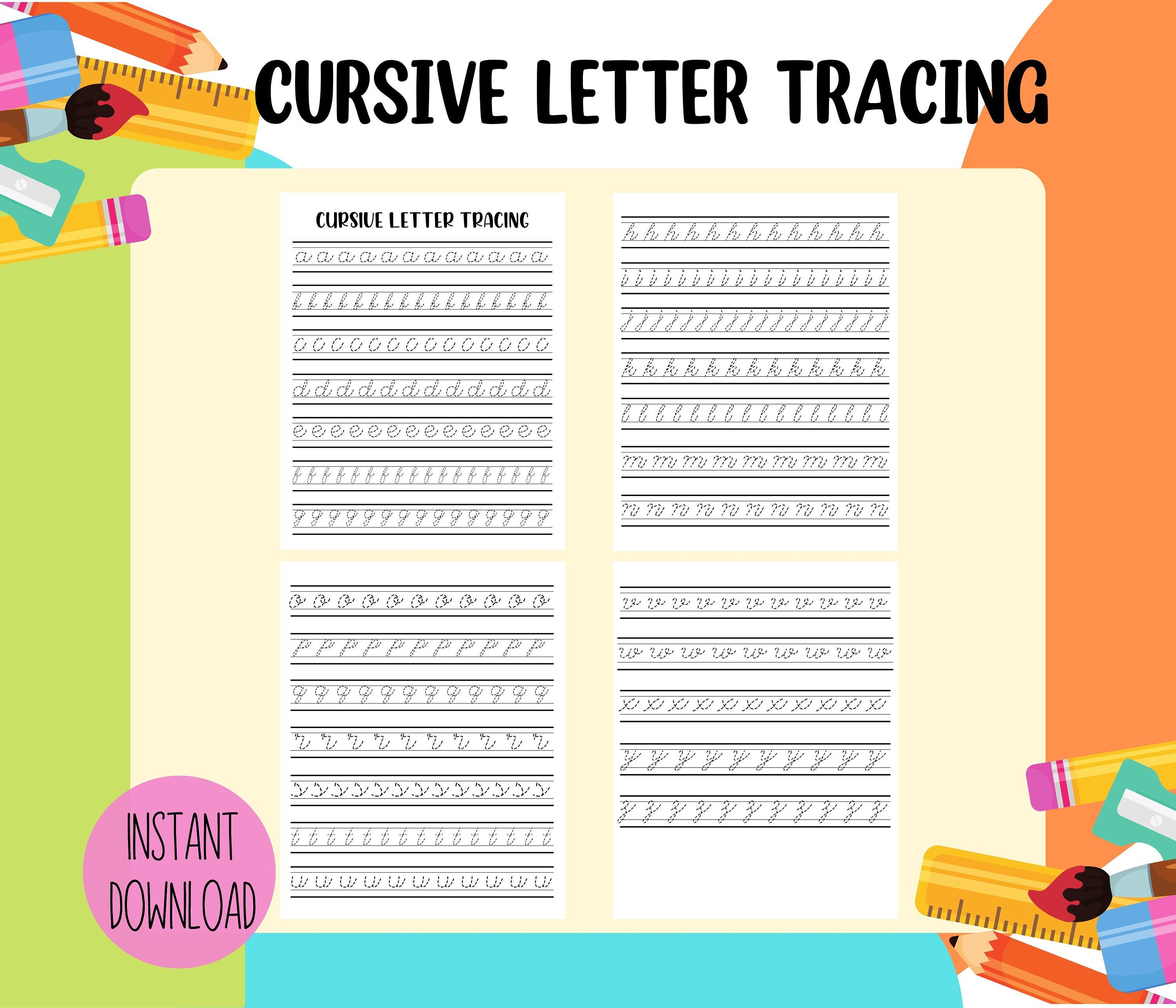 Cursive Letter Tracing, Tracing Letters, Preschool Letter Worksheet ...