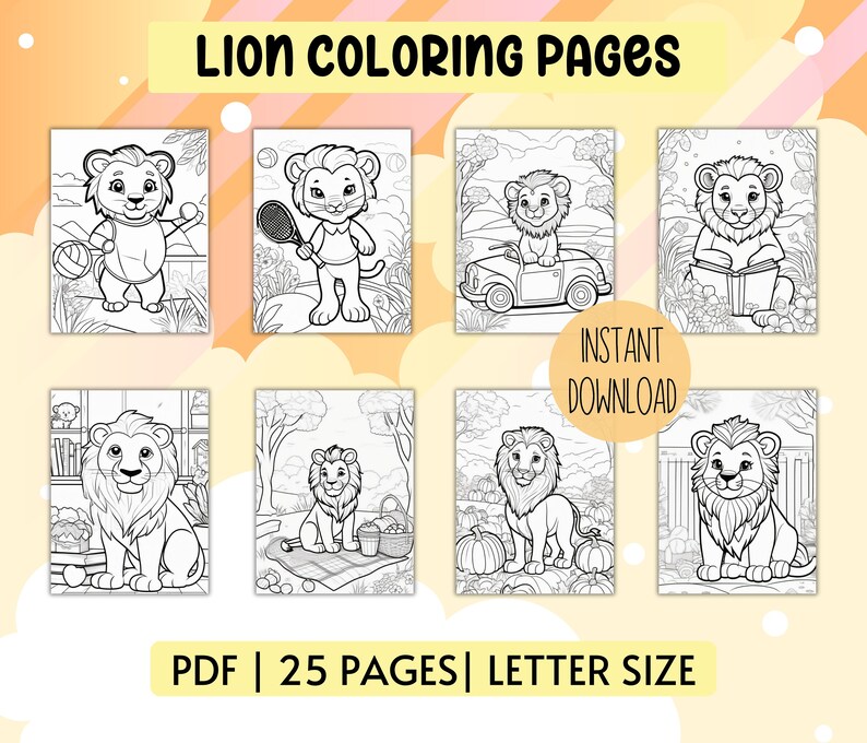Lion Coloring Pages, Coloring Sheet, Fun Coloring Print, Exciting ...