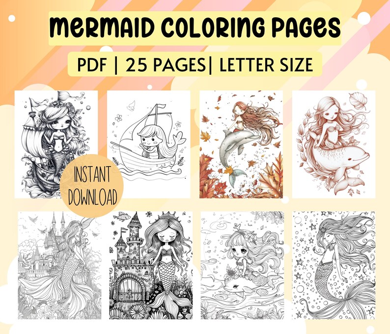 Magical Mermaid Coloring Pages, Coloring Sheets, Fun Coloring Prints ...