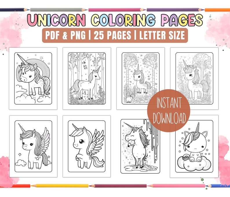 Unicorn Coloring Pages for Kids,coloring Sheets,unicorn Coloring Sheets ...
