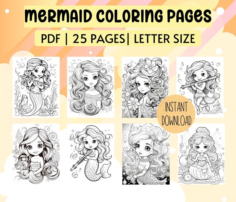 Mermaid Coloring Pages, Coloring Sheets, Fun Coloring Prints, Exciting ...