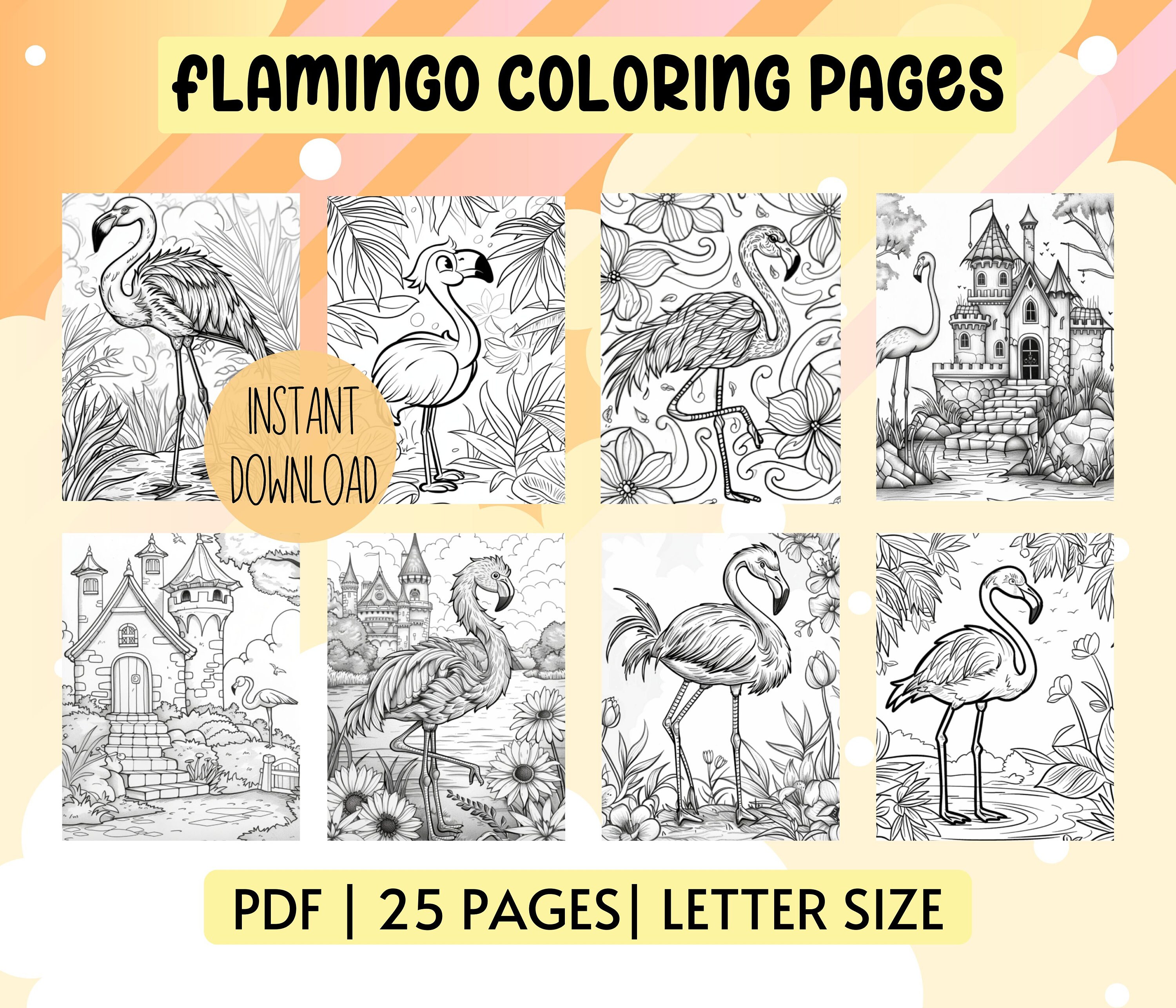 Flamingo Coloring Pages, Flamingo Coloring Sheet, Fun Coloring Prints ...