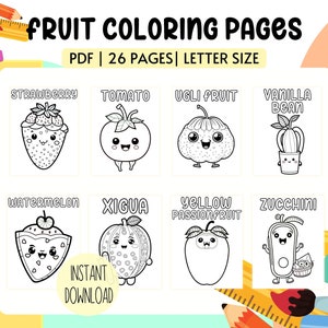 Fruit Coloring Pages for Kids, Alphabet Coloring Pages, Homeschool ...