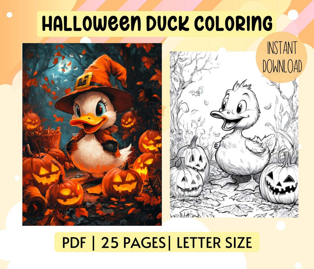 Halloween Duck Coloring Pages, Duck Coloring Sheet, Fun Coloring Prints ...