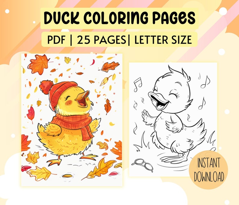 Duck Coloring Pages, Duck Coloring Sheet, Fun Coloring Prints, Exciting ...