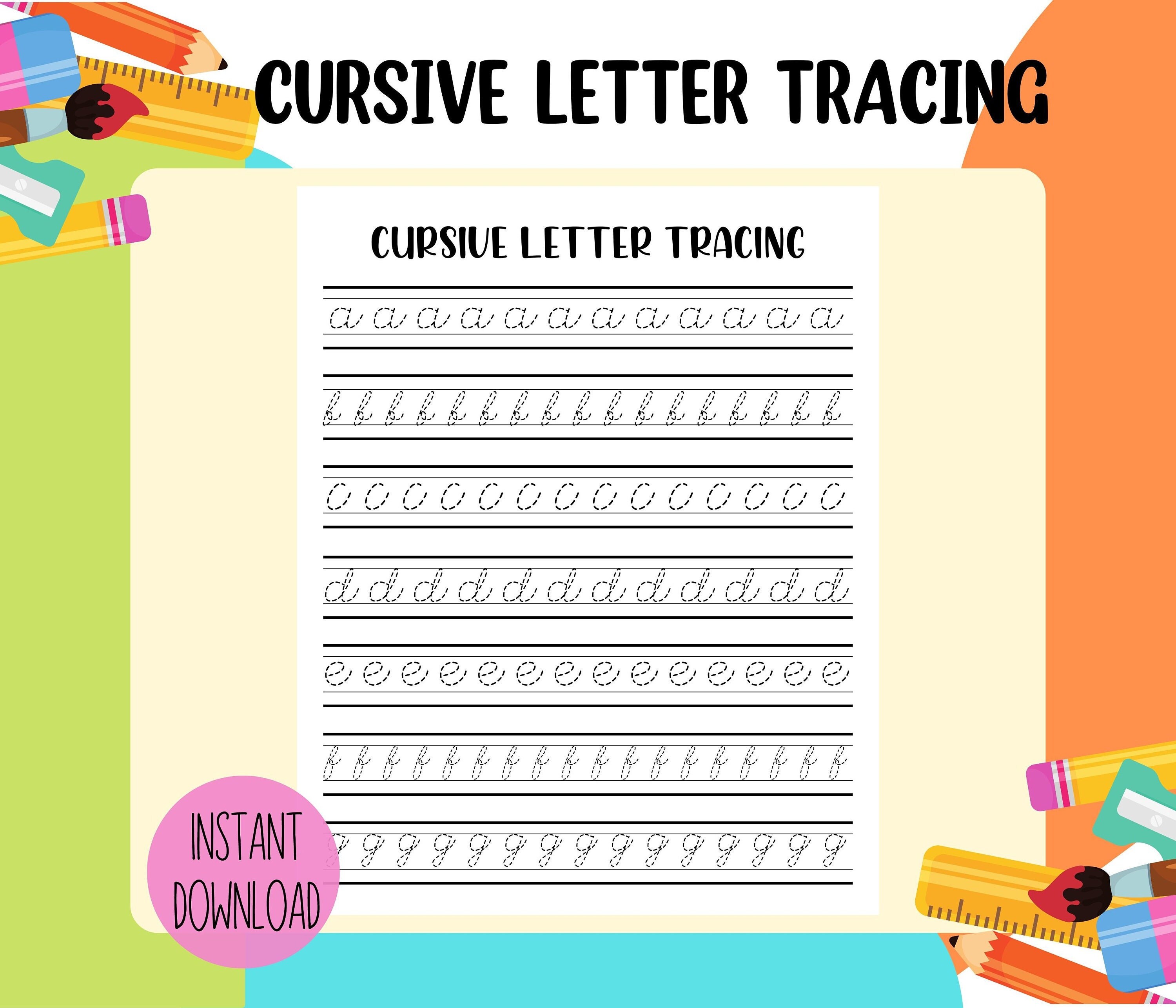 Cursive Letter Tracing, Tracing Letters, Preschool Letter Worksheet ...