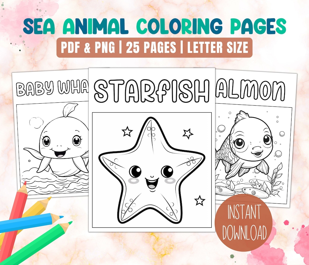 Sea Animal Coloring Pages for Kids, Coloring Sheets, Coloring Page ...