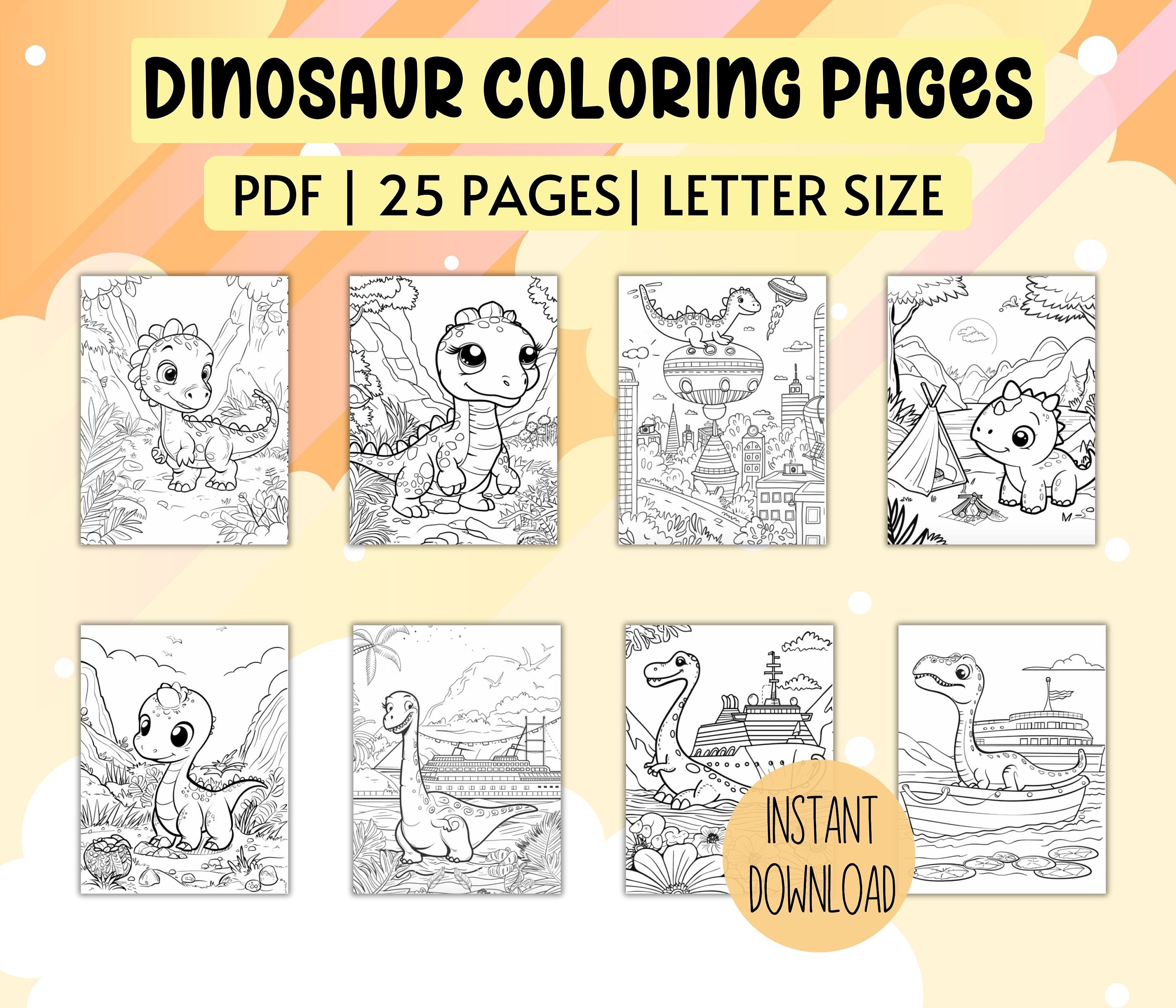 Dinosaur Coloring Pages, Dinosaur Coloring Sheet, Fun Coloring Print ...