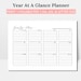 Year at A Glance Planner Printable, Yearly Plan Template, Productivity ...