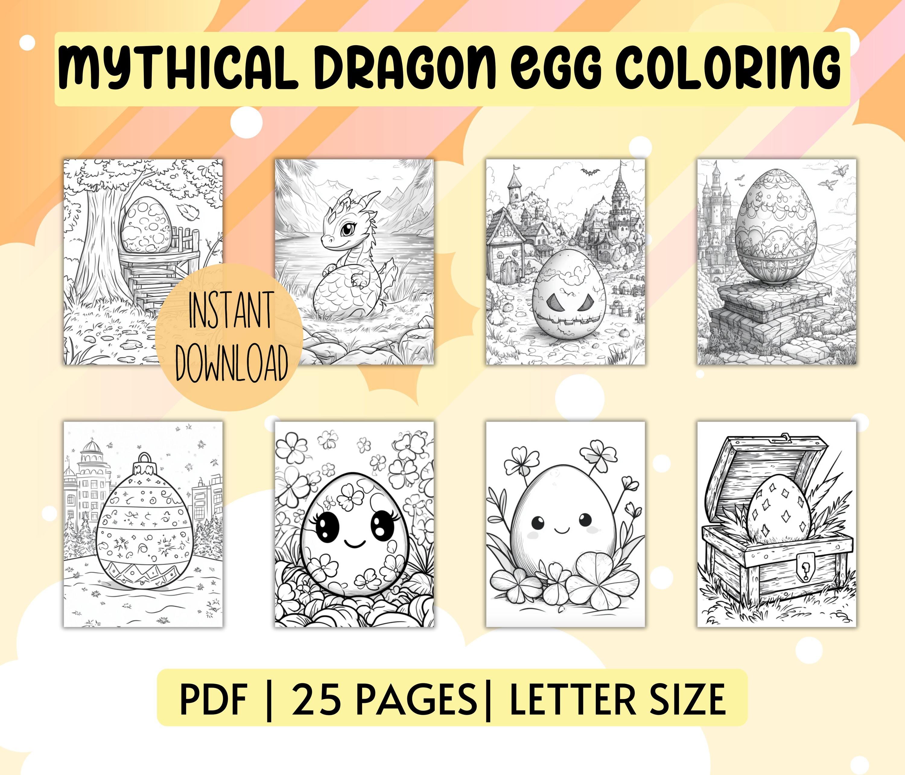Mythical Dragon Egg Coloring Pages, Coloring Pages Printable, Coloring ...