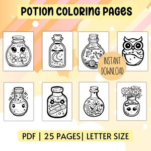 Potion Coloring Pages,elixir Coloring Sheet, Fun Coloring Prints ...