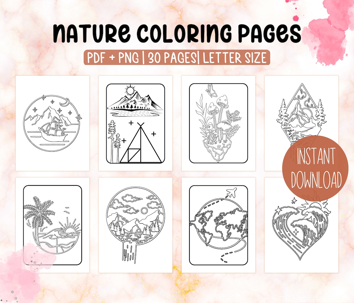 Nature Coloring Pages for Adults, Coloring Pages Animal,coloring Pages ...