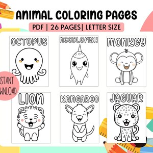 Animal Coloring Pages for Kids, Alphabet Coloring Pages, Coloring ...