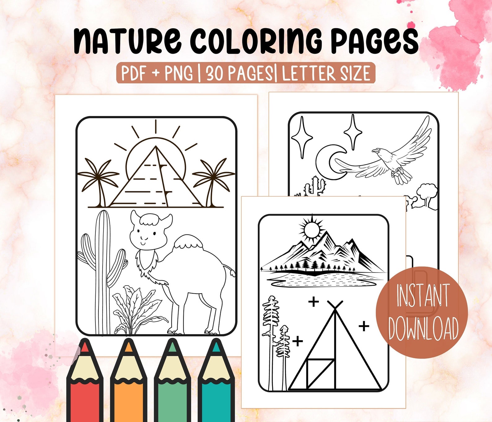 Nature Coloring Pages for Adults, Coloring Pages Animal,coloring Pages ...