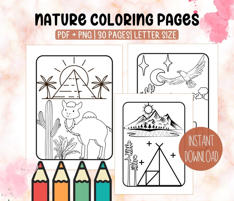 Nature Coloring Pages for Adults Coloring Pages - Etsy