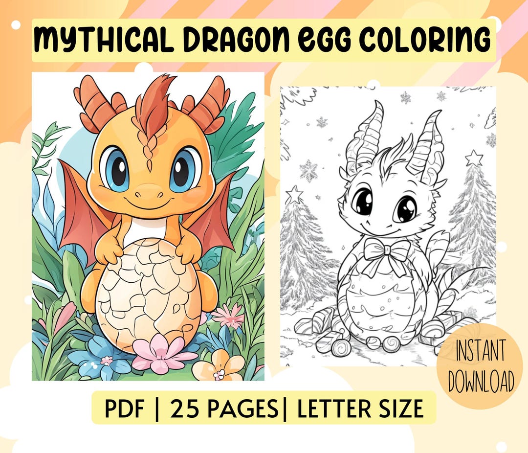 Mythical Dragon Egg Coloring Pages, Coloring Pages Printable, Coloring ...