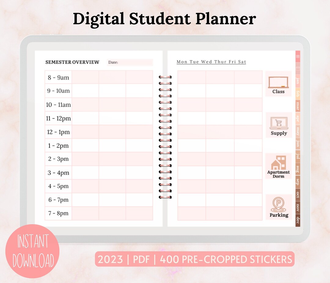 Student Digital Planner Goodnotes, Academic Digital Planner 2023 ...