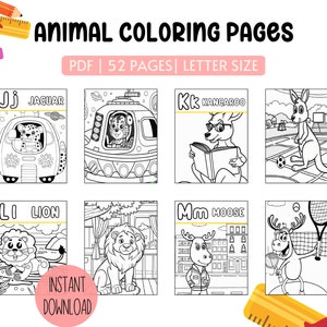 Animal Coloring Pages for Kids, Alphabet Coloring Pages, Coloring ...