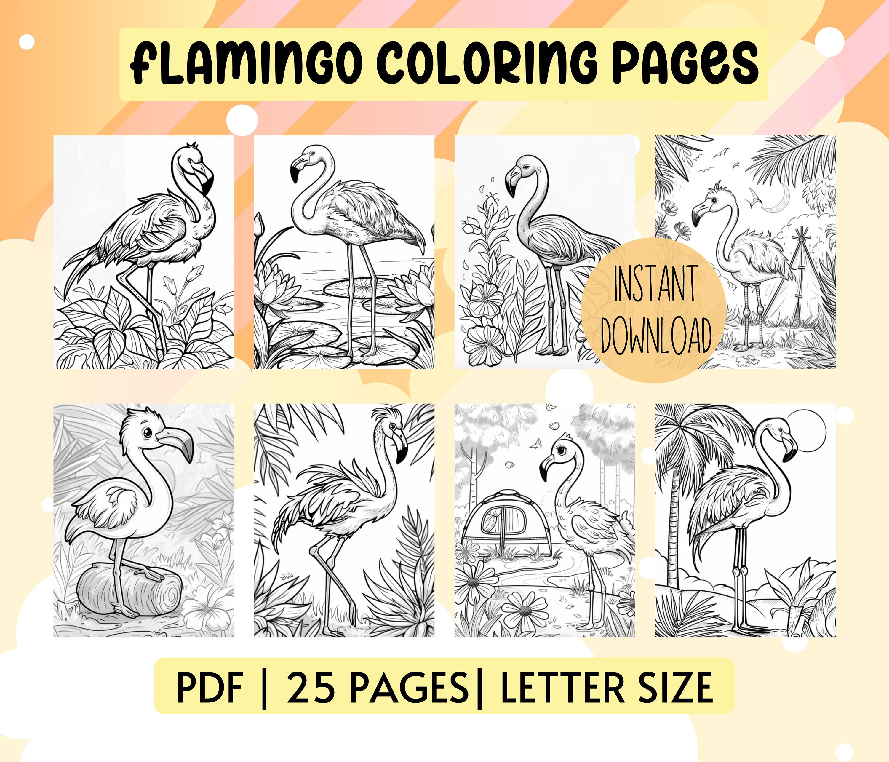 Flamingo Coloring Pages, Flamingo Coloring Sheet, Fun Coloring Prints ...
