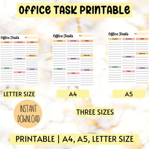 Office Tasks Tracker, Office Tasks Printable, Editable Office Tasks ...