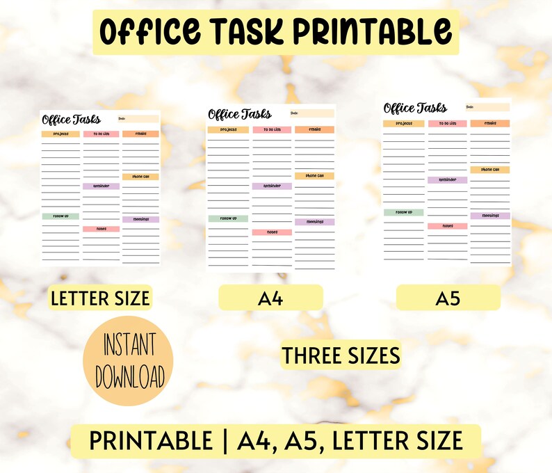 Office Tasks Tracker, Office Tasks Printable, Editable Office Tasks ...