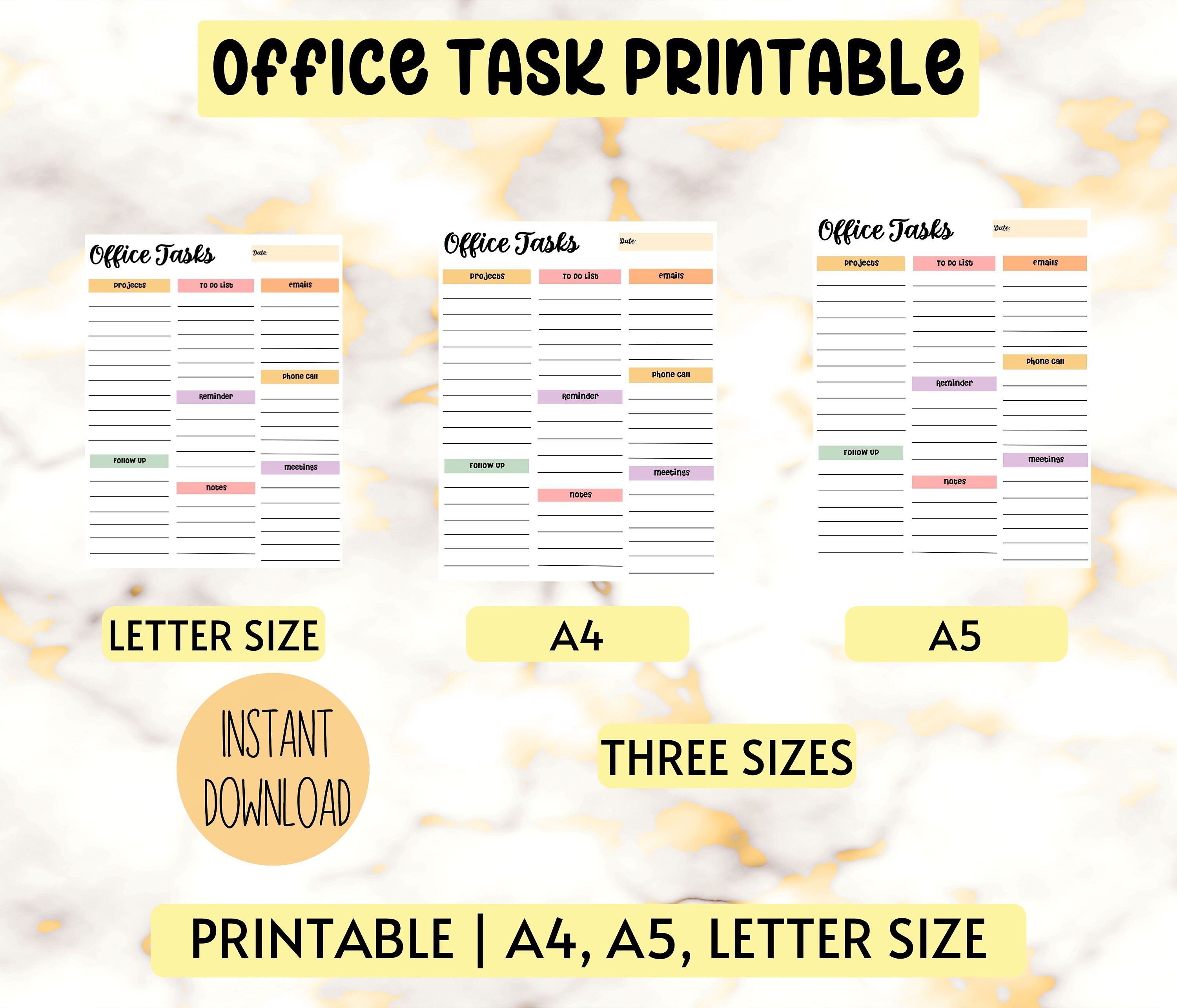 Office Tasks Tracker, Office Tasks Printable, Editable Office Tasks ...