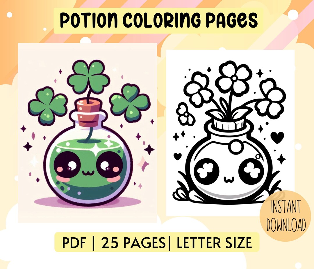 Potion Coloring Pages,elixir Coloring Sheet, Fun Coloring Prints ...