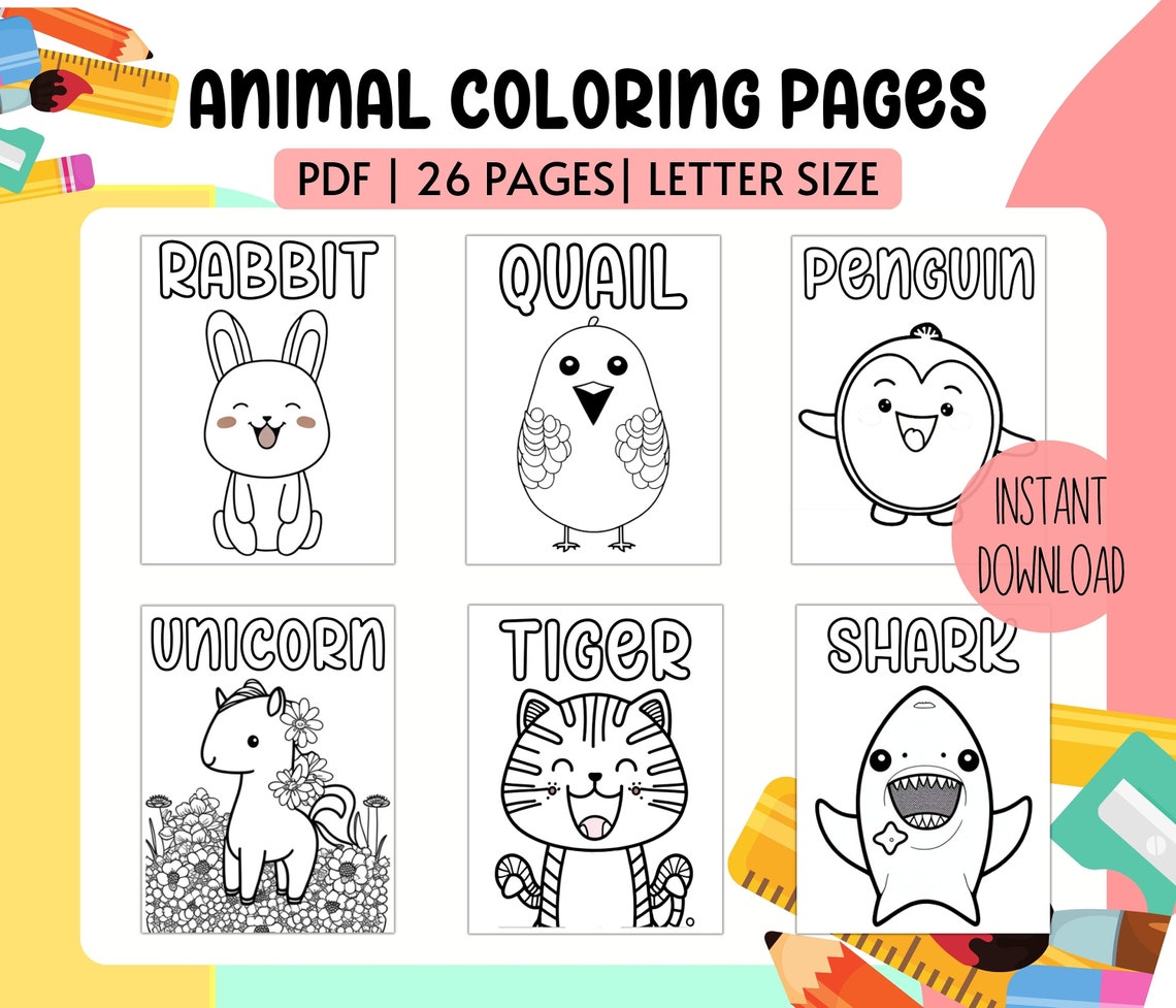 Animal Coloring Pages for Kids, Alphabet Coloring Pages, Coloring ...