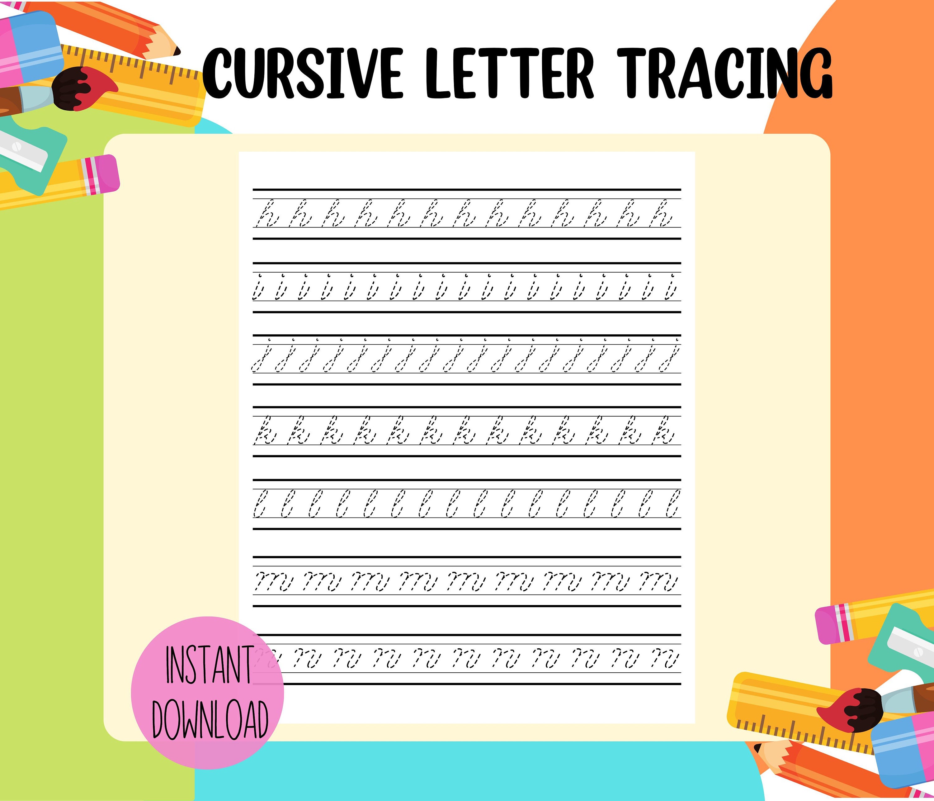 Cursive Letter Tracing, Tracing Letters, Preschool Letter Worksheet ...