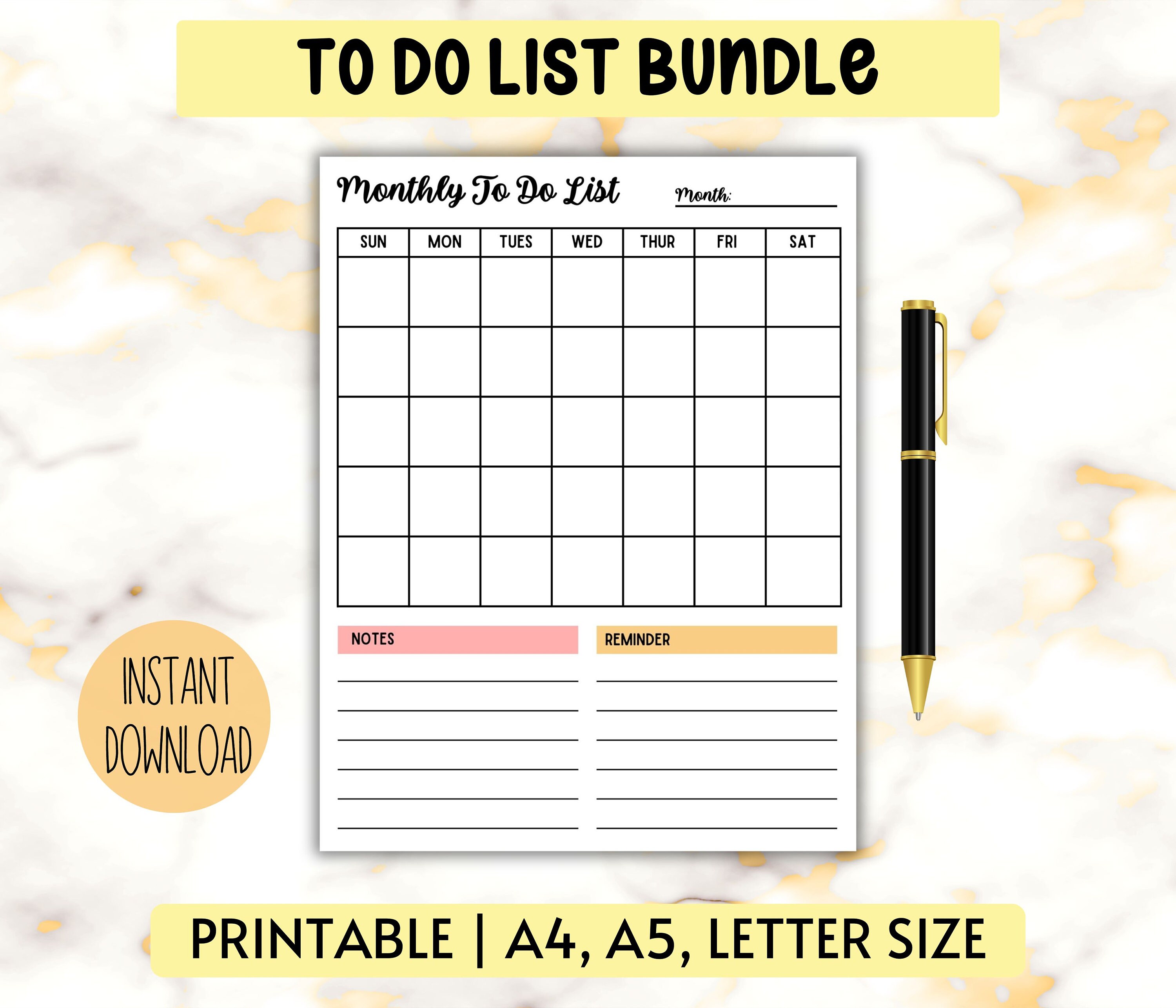 To Do List Bundle Printable, Editable to Do List Bundle, Productivity ...