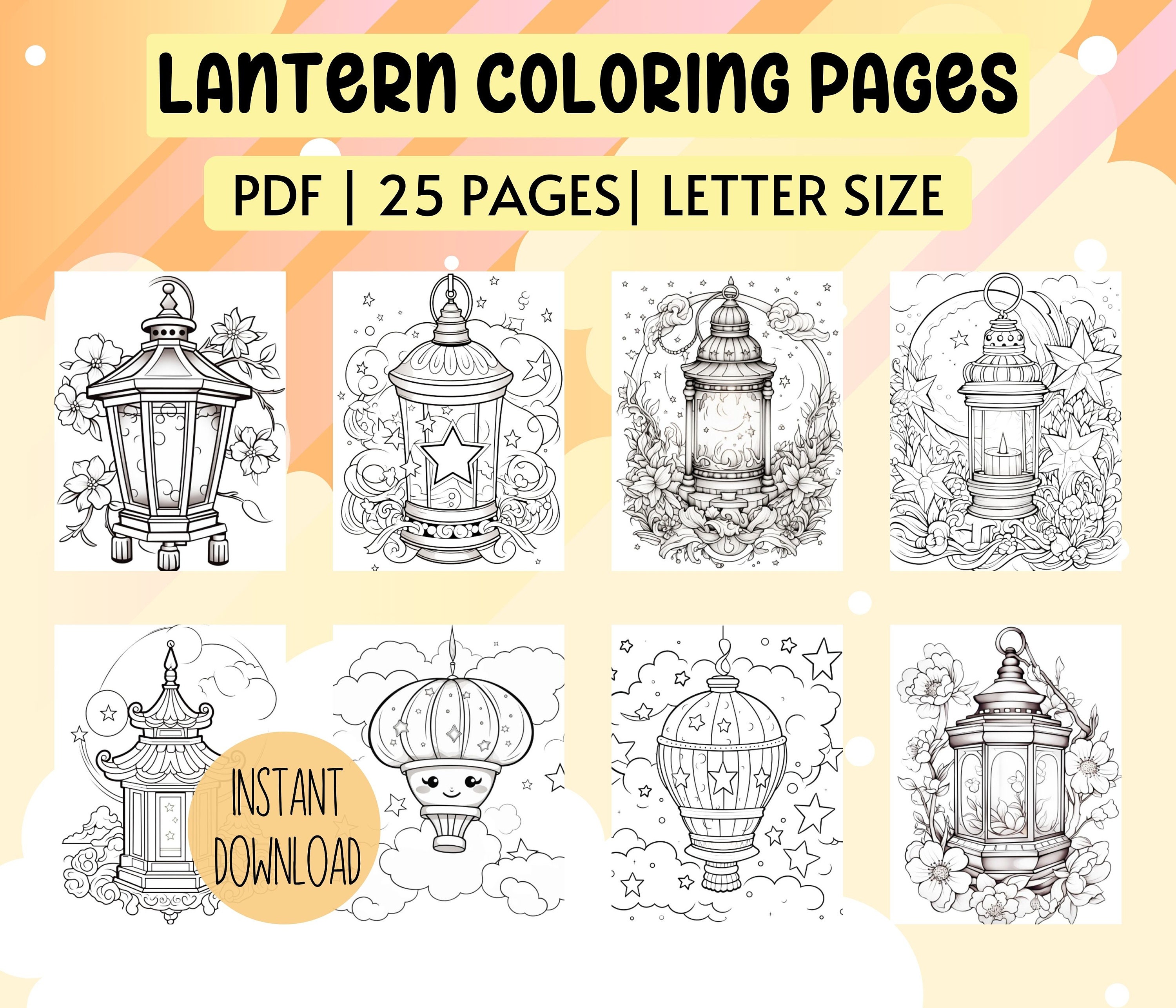 Lantern Coloring Pages, Coloring Sheets, Fun Coloring Prints, Exciting ...