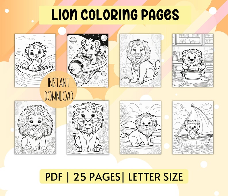 Lion Coloring Pages, Coloring Sheet, Fun Coloring Print, Exciting ...