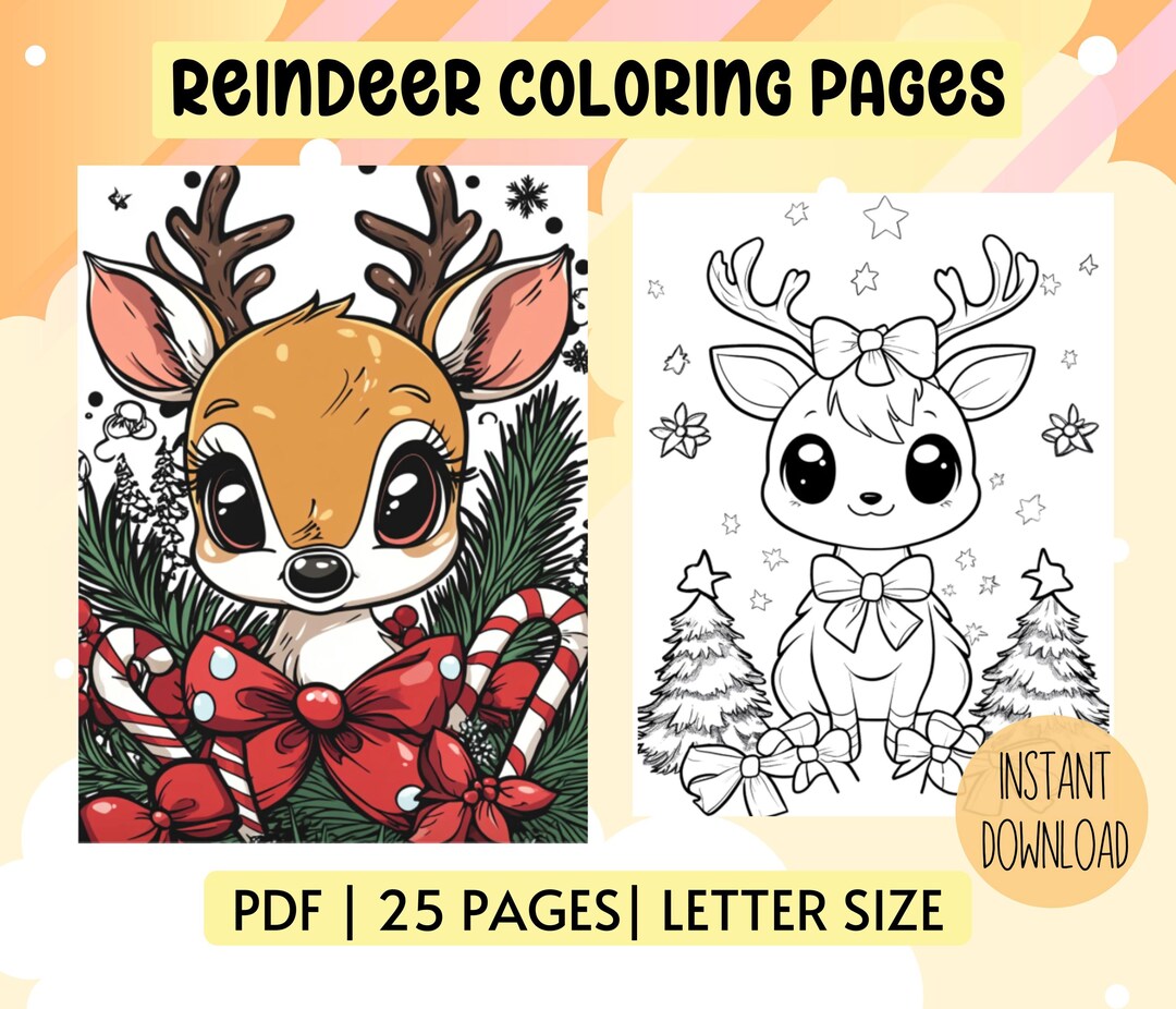 Reindeer Coloring Pages, Reindeer Coloring Sheet, Fun Coloring Prints ...