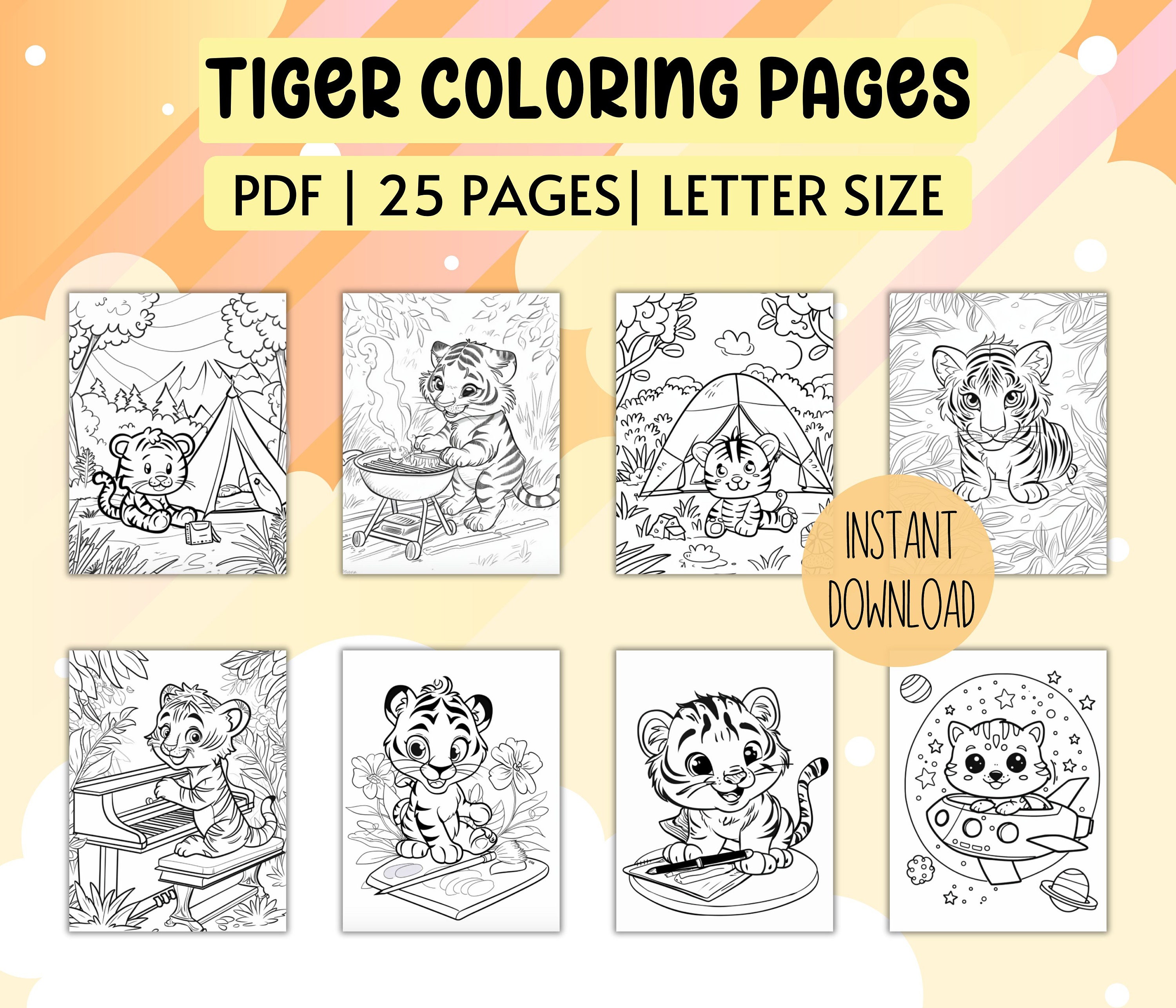 Tiger Coloring Pages, Tiger Coloring Sheet, Fun Coloring Prints ...
