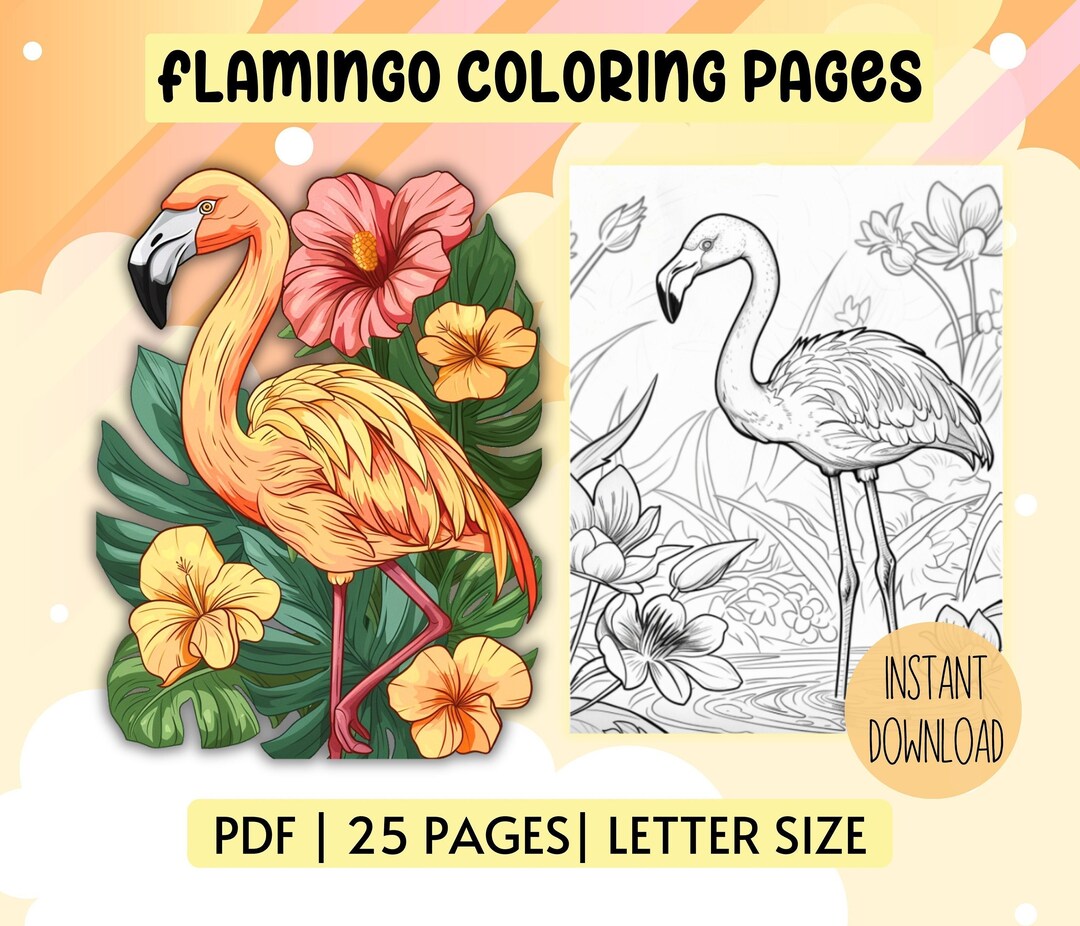 Flamingo Coloring Pages, Flamingo Coloring Sheet, Fun Coloring Prints ...