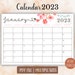 Floral Calendar 2023, Monthly 2023 Calendar, 2023 Calendar, A4 & A4 ...