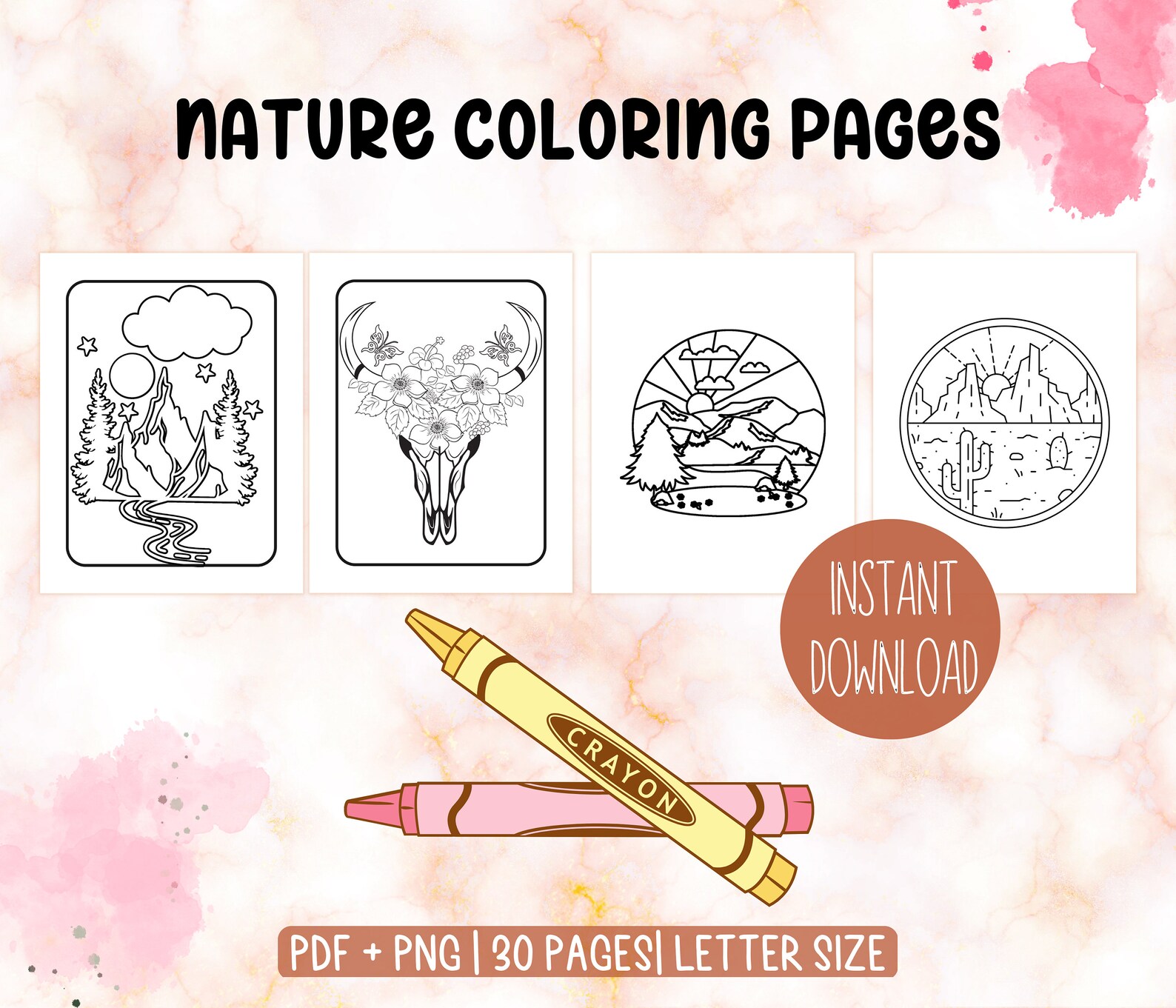 Nature Coloring Pages for Adults, Coloring Pages Animal,coloring Pages ...