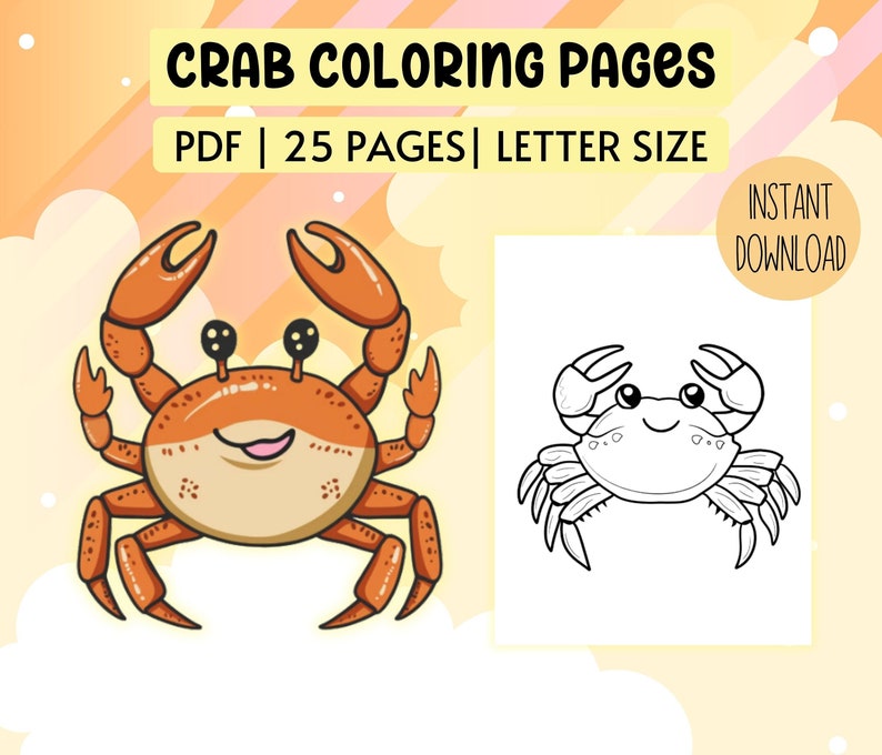 Crab Coloring Pages, Coloring Sheet, Fun Coloring Print, Exciting ...
