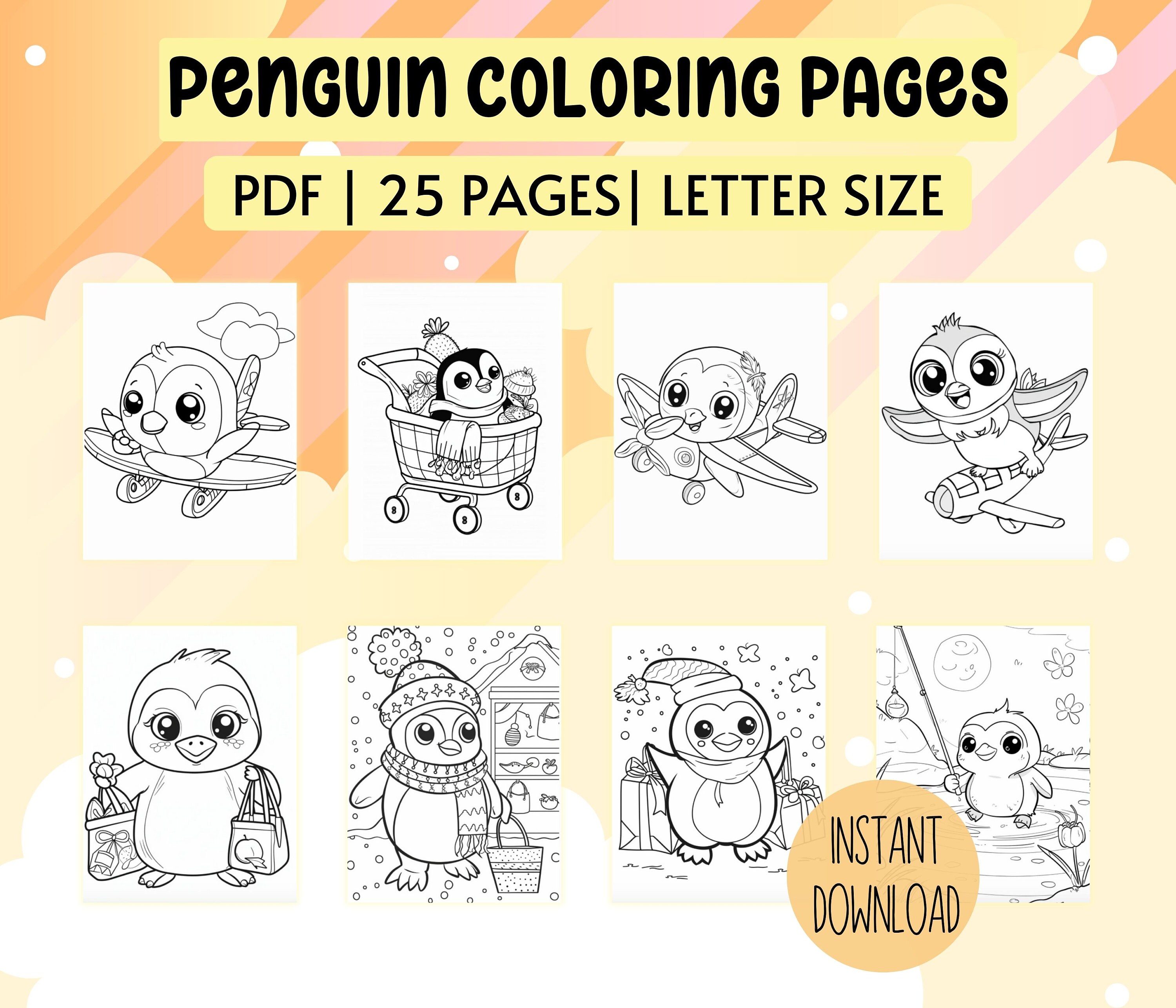 Penguin Coloring Pages, Coloring Sheet, Fun Coloring Print, Exciting ...