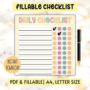 Daily Checklist Printable, Simple to Do Template, Daily Productivity ...