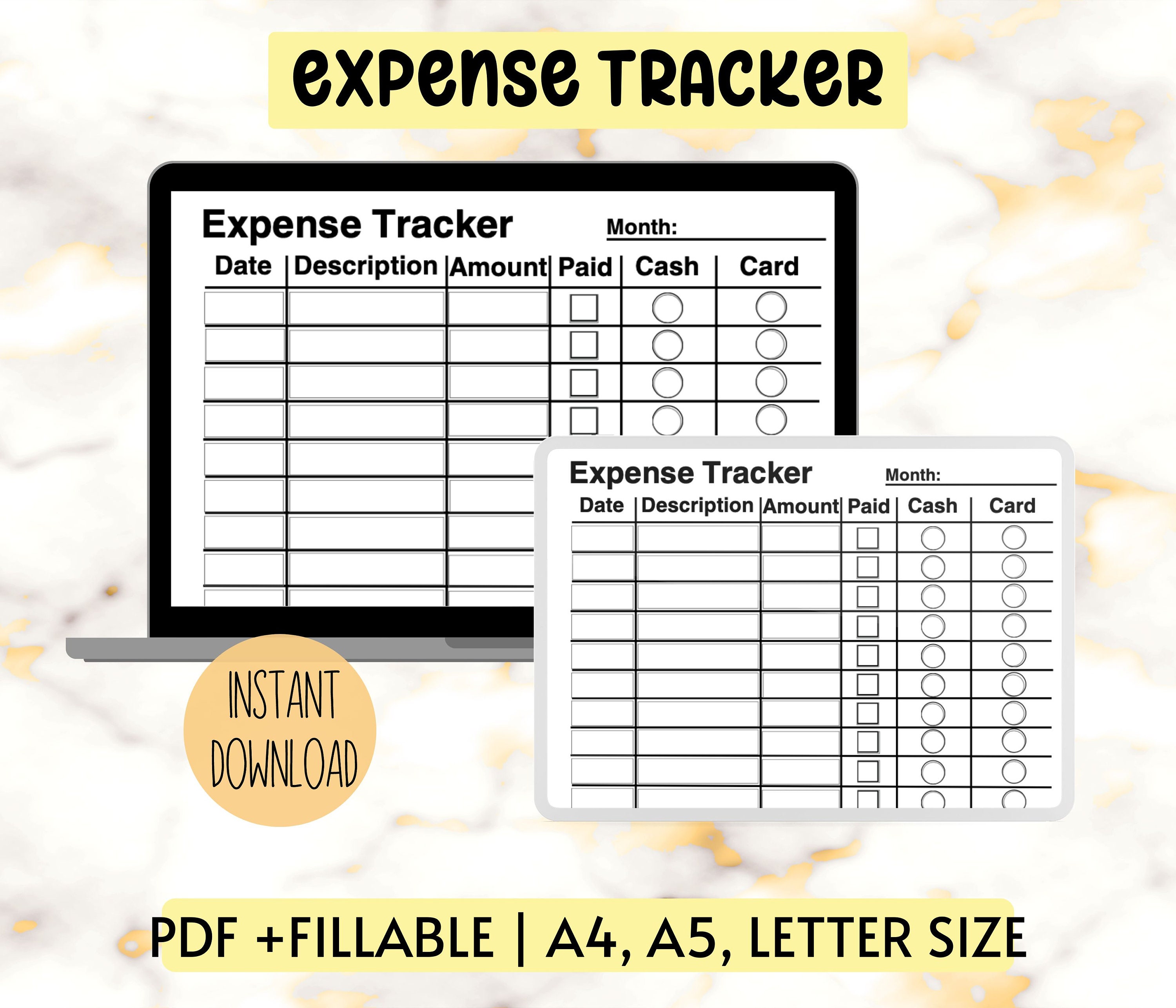 Expense Tracker, Spending Tracker, Purchase Log Printable, Transaction ...